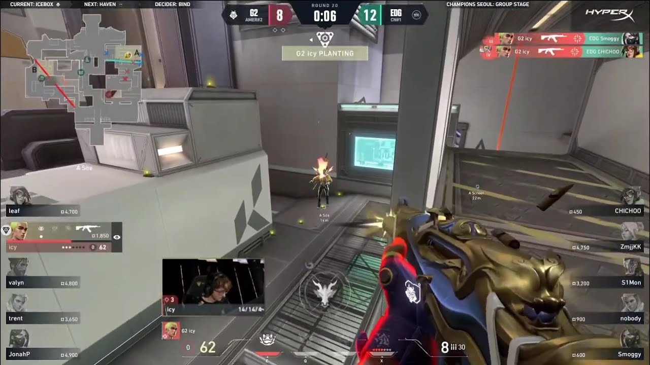 G2 Icy INSANE 4k CLUTCH vs EDG | G2 vs EDG | Valorant champions Seoul ...