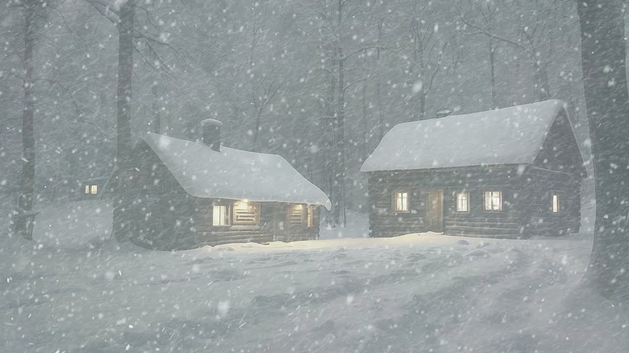 Intense Winter Storm at the Forest | Howling Wind & Blowing Snow | Wind ...