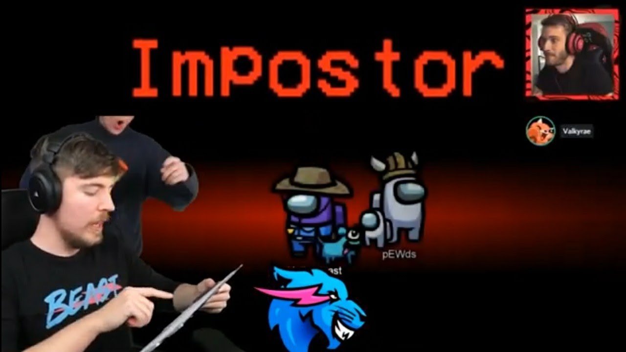 MR.BEAST GAMING And PEWDIEPIE Playing AMONG US together as IMPOSTERS ...