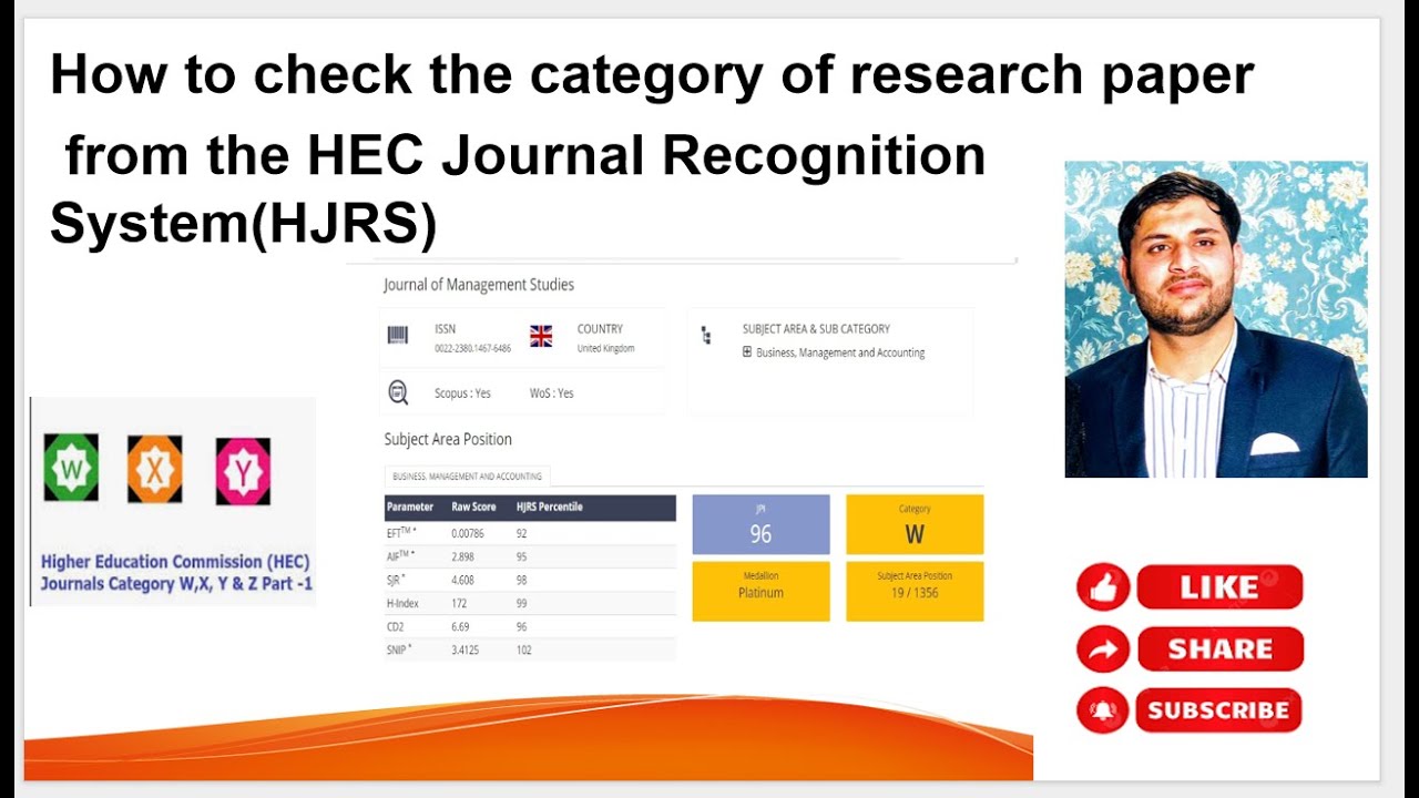how to check the category of research paper from the HEC Journal ...