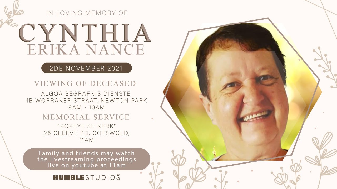 In Loving Memory of Cynthia Nance - YouTube