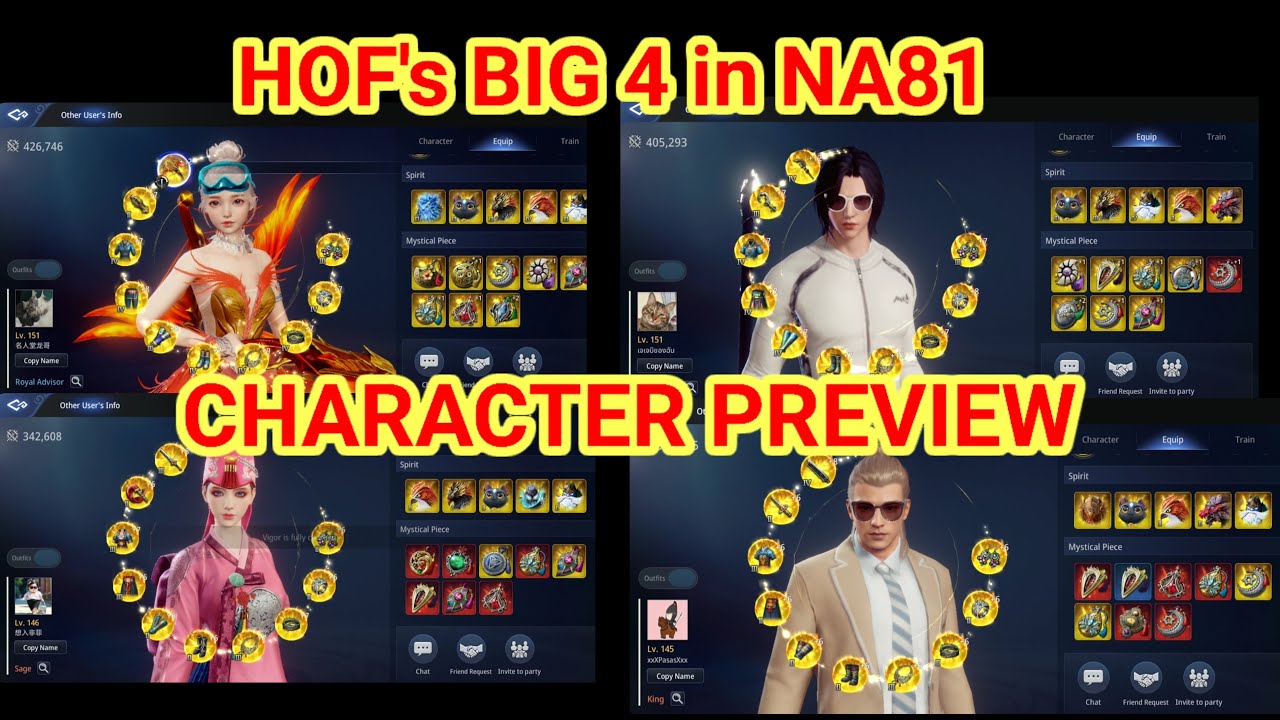 HOF's BIG4 in NA81 | CHARACTER PREVIEW | MIR4 - YouTube
