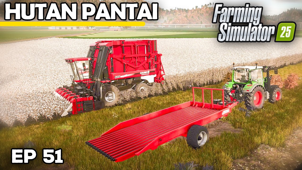 FIRST TIME HARVESTING COTTON | Farming Simulator 25 - Hutan Pantai ...