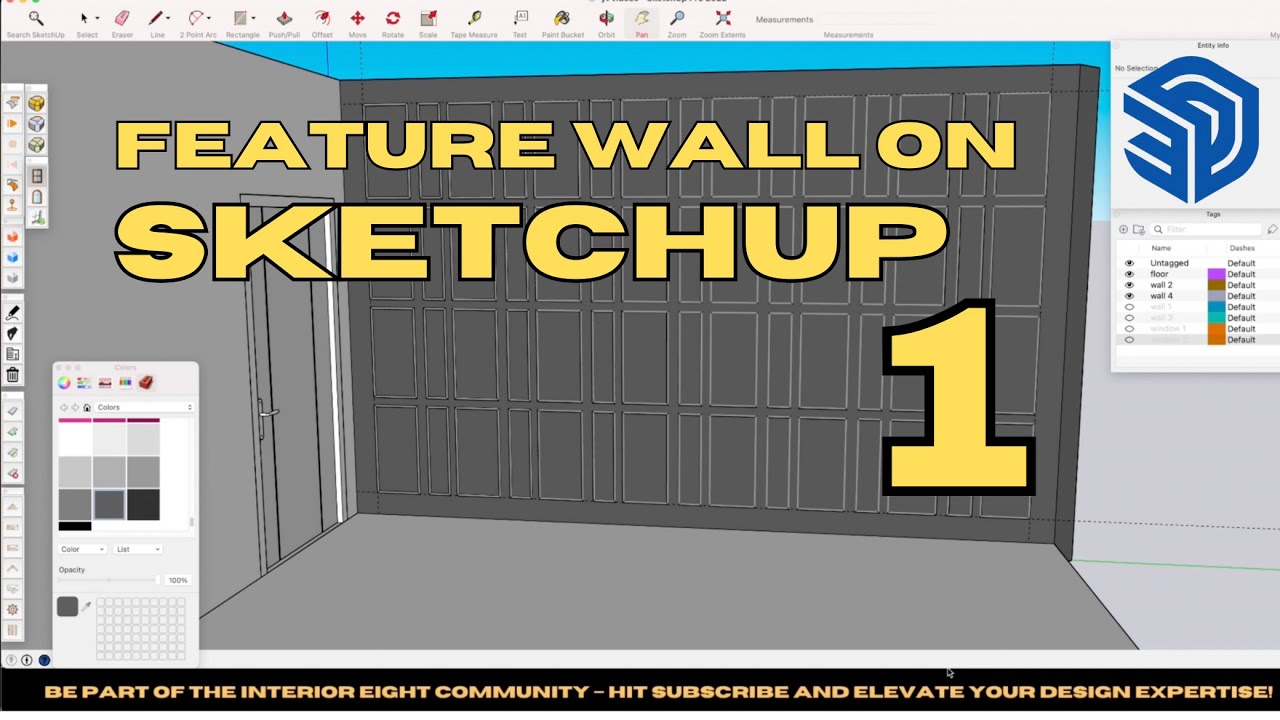 Feature Wall on sketchup | Sketchup Tutorial | Interior Eight - YouTube