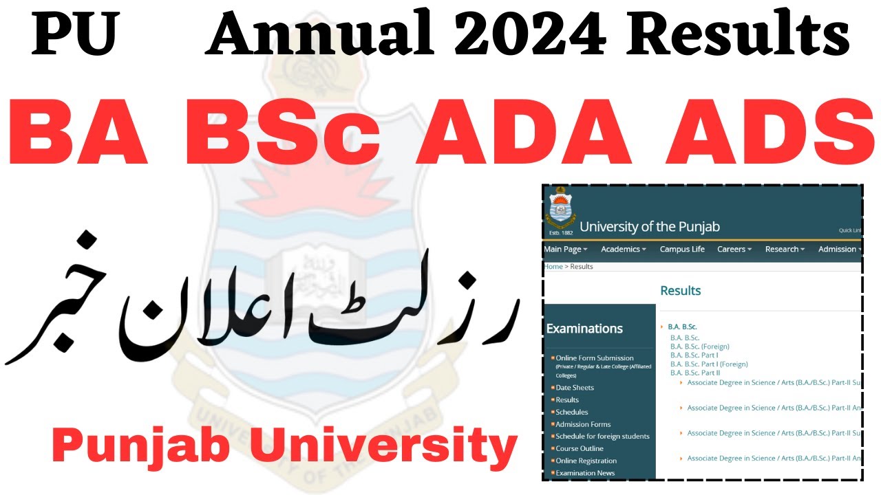 BA BSc Results 2024 PU | ADA ADS Annual 2024 Results pu | ADP Results ...