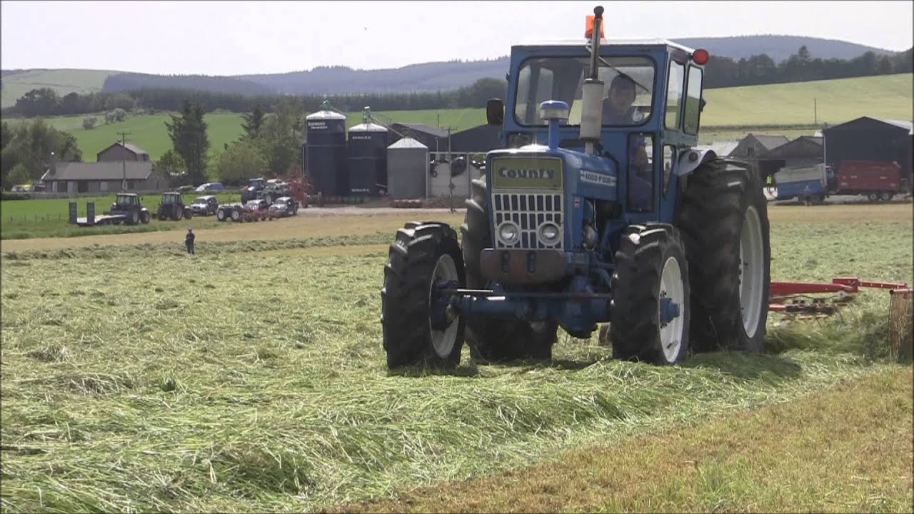 Raking silage with the Scottish County Tractor Club, 2014. - YouTube