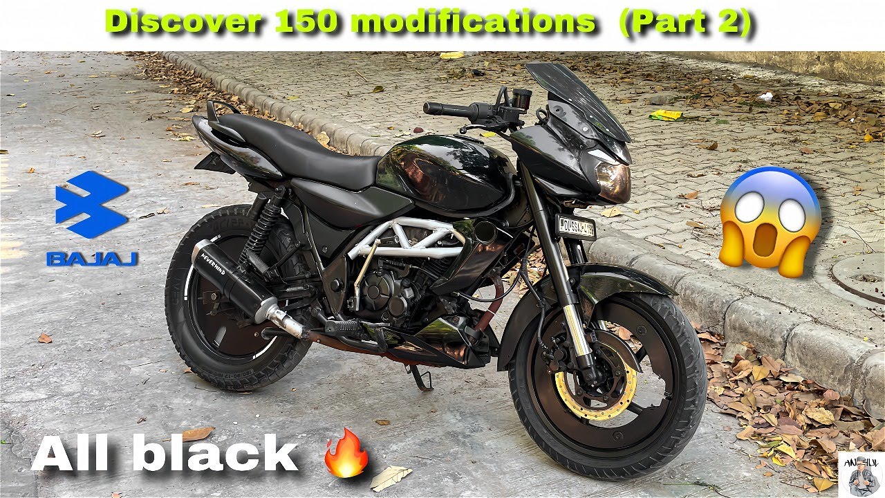 Modified bajaj discover 150 black panther look🔥😱[Part 2] one in india ...