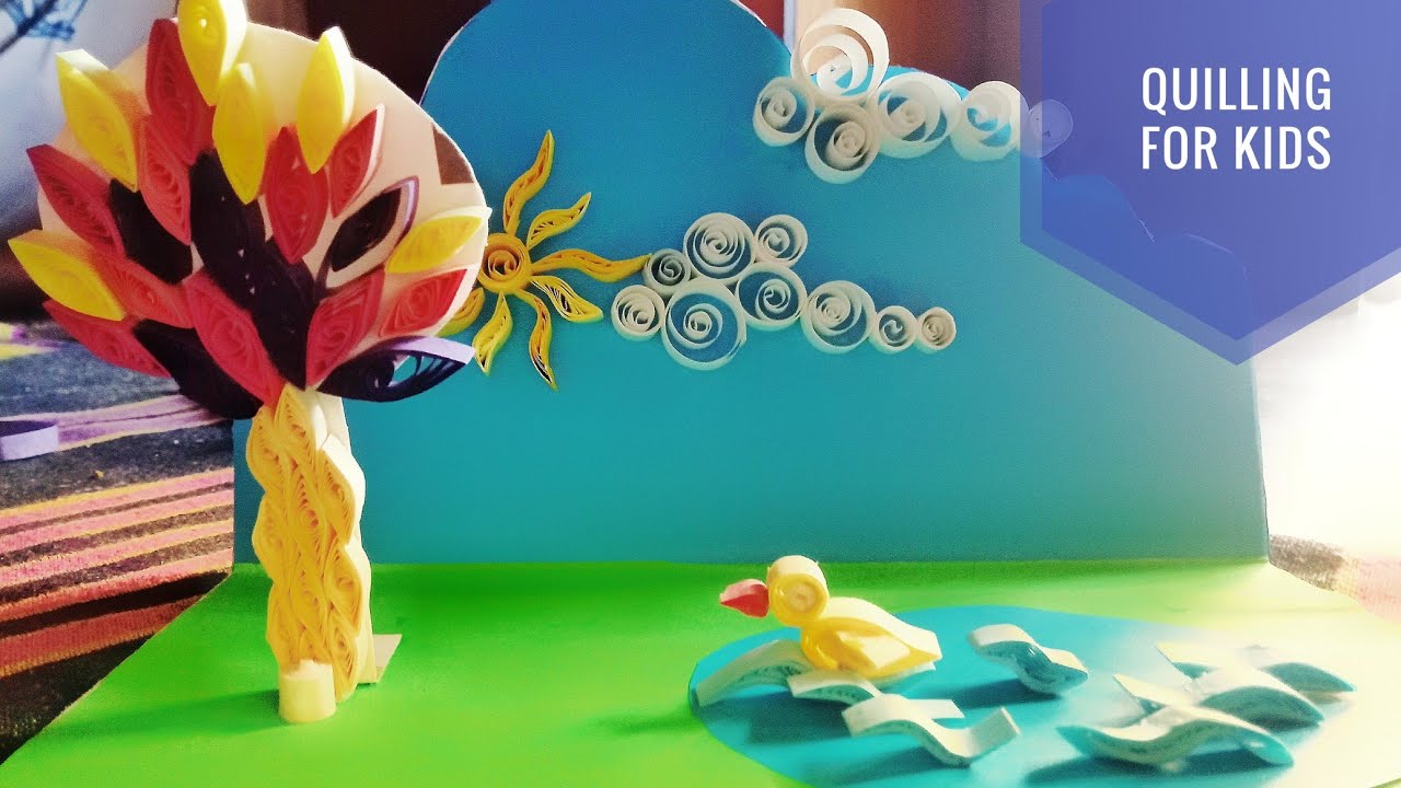Quilling art for kids/ beginner level / easy quilling craft/ school ...
