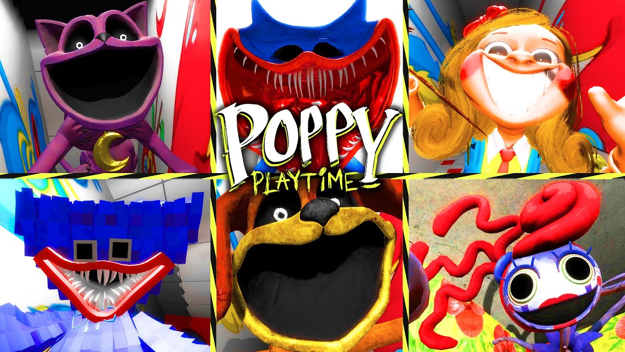 All Chapter Poppy PlayTime Evolution OF Jumpscares Compilation!! - YouTube