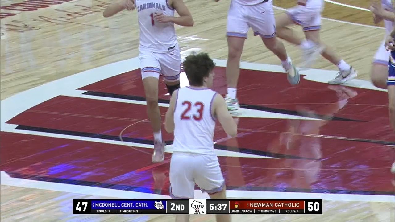 Isaac Seidel drains another three for Newman Catholic - YouTube