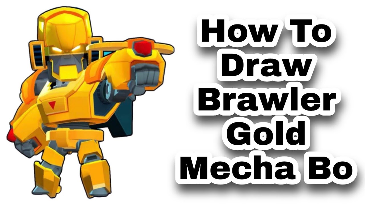 How To Draw Brawler Gold Mecha Bo - Brawl Stars Step by Step - YouTube