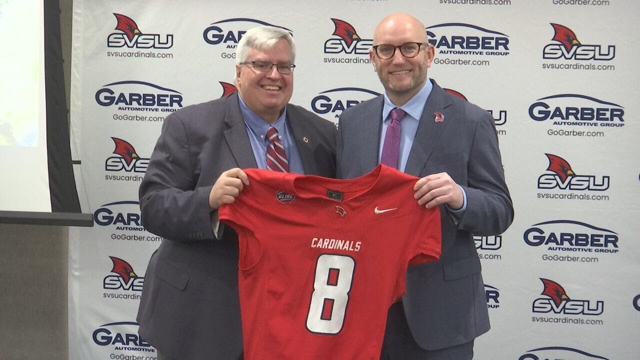 SVSU introduces Michael Engle as the next head football coach - YouTube