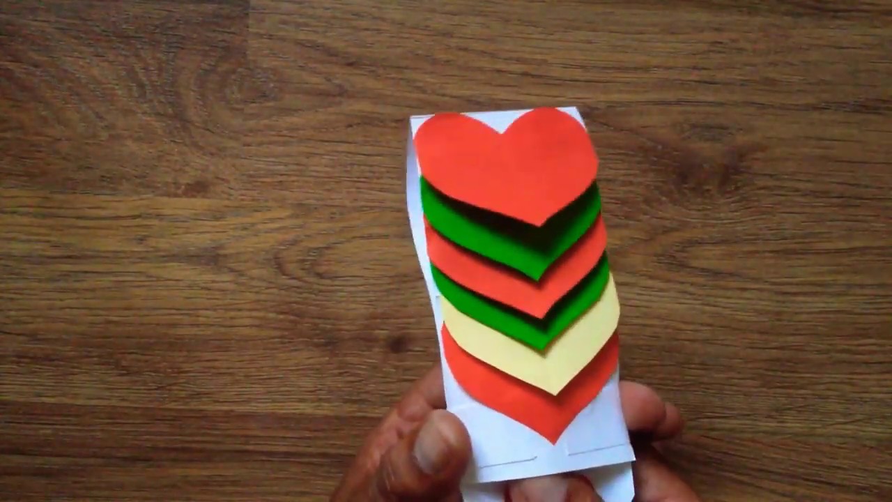DIY-Rainbow/ Heart Waterfall Card/Best Gift for friends - YouTube