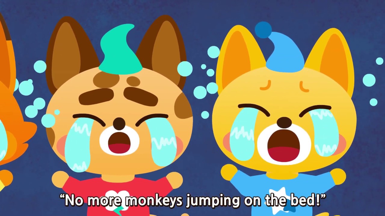 Five Little Monkeys l English & Chinese l Wekiz Songs for Children ...