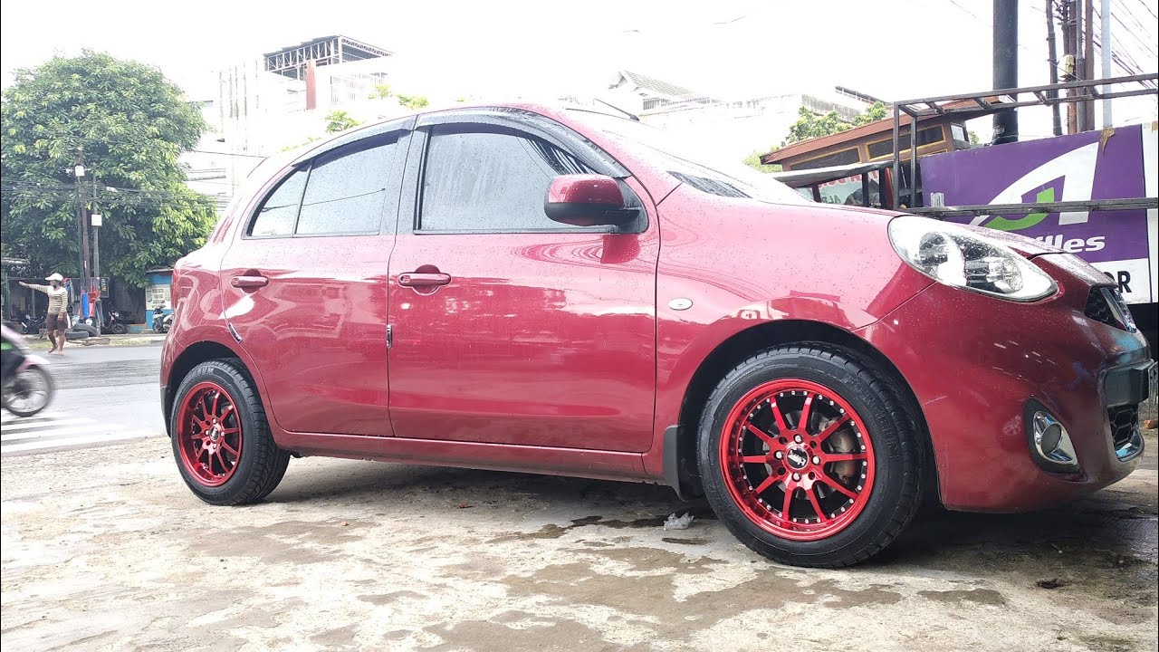 Nissan March Modifikasi Velg HSR WHEEL Balken R15 Menggunakan Ban 185 ...