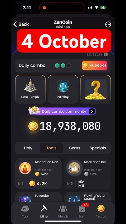 Zen coin daily combo 4 October | Zen coin combo today cards | Zen coin airdrop combo | #zencoin ...