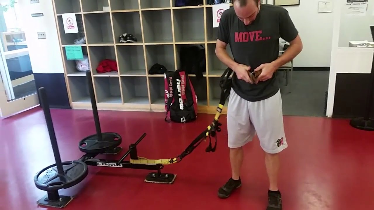 Lateral sled pull - YouTube