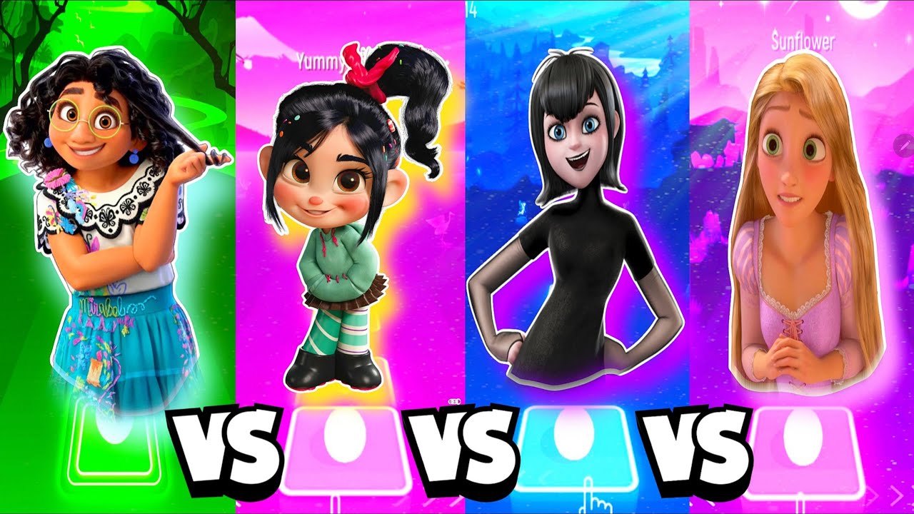 Encanto Mirabel VS Vanellope VS Mavis VS Rapunzel - Disney ⭐ Tiles Hop ...