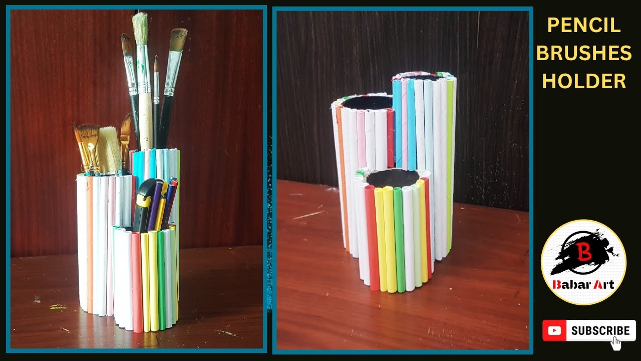 Painting brush holder | decorative ideas | Babar Art - YouTube