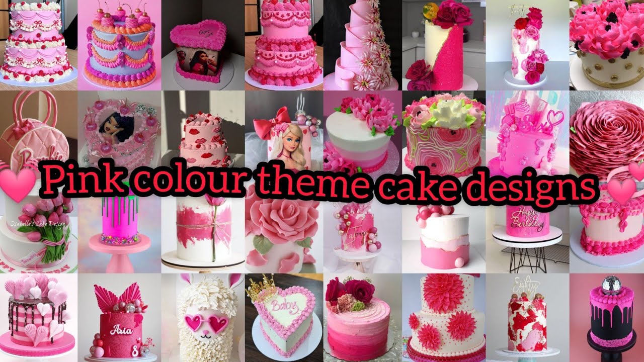 amazing pink colour birthday cake designs/pink theme cake decoration ...