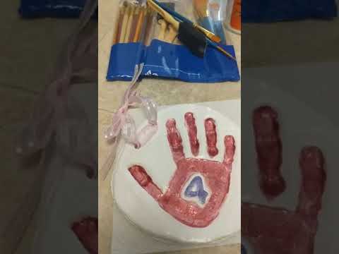 Handprint ornaments using air dry clay - YouTube