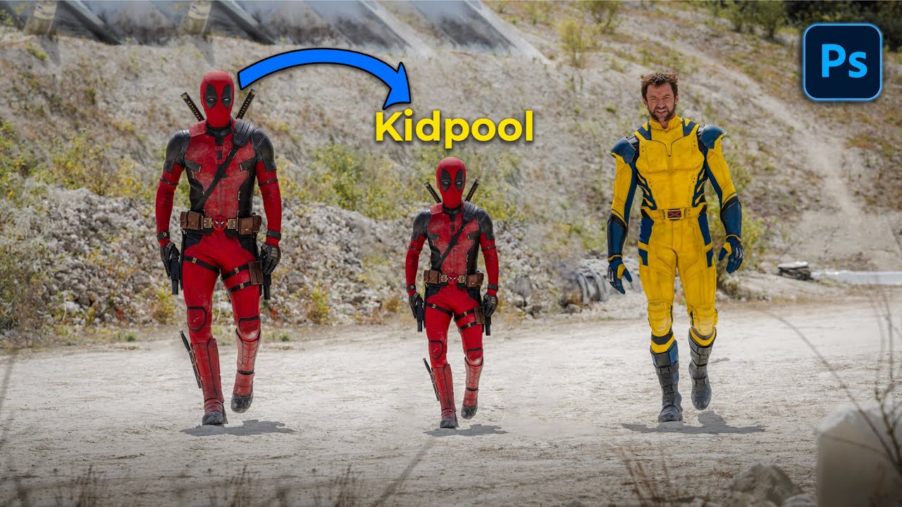 Turn Deadpool into Kidpool Photoshop tutorial - YouTube