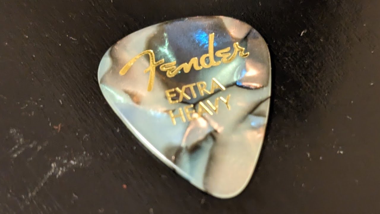 Month-long review of Fender Extra Heavy Celluloid guitar pick - chunky ...