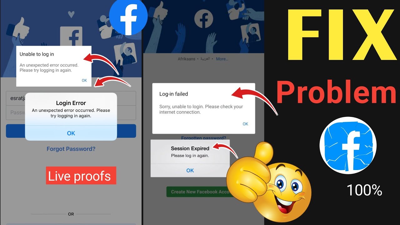 Facebook Unable To Login 😱 Session Expire In Facebook 😭 Insta Login ...