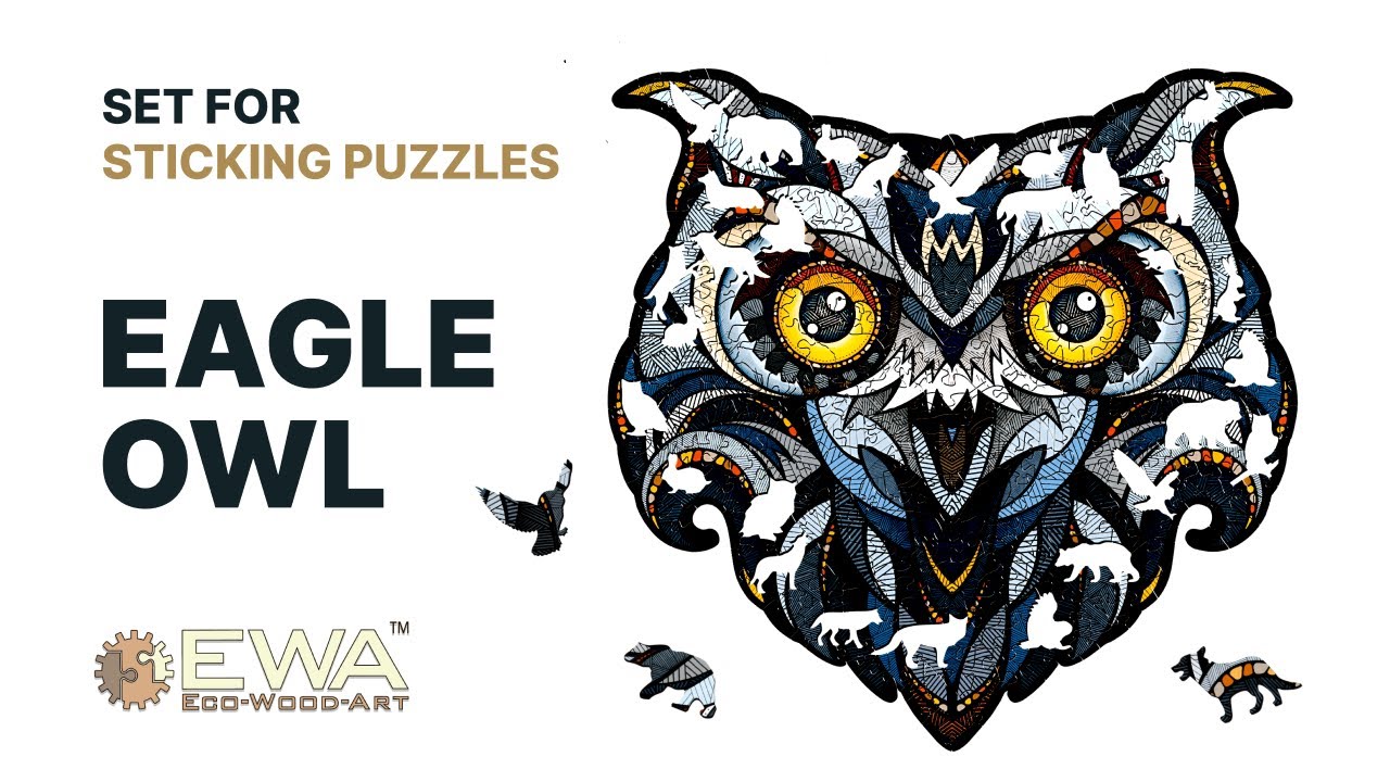 EWA Eco-Wood-Art- Set for sticking puzzles on the wall - YouTube
