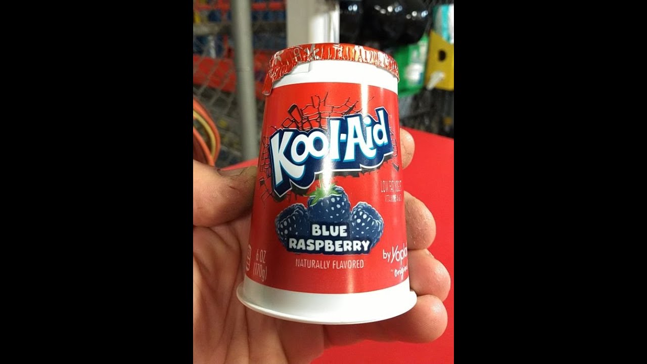 Yoplait® Kool-Aid Blue Raspberry Yogurt Review - YouTube