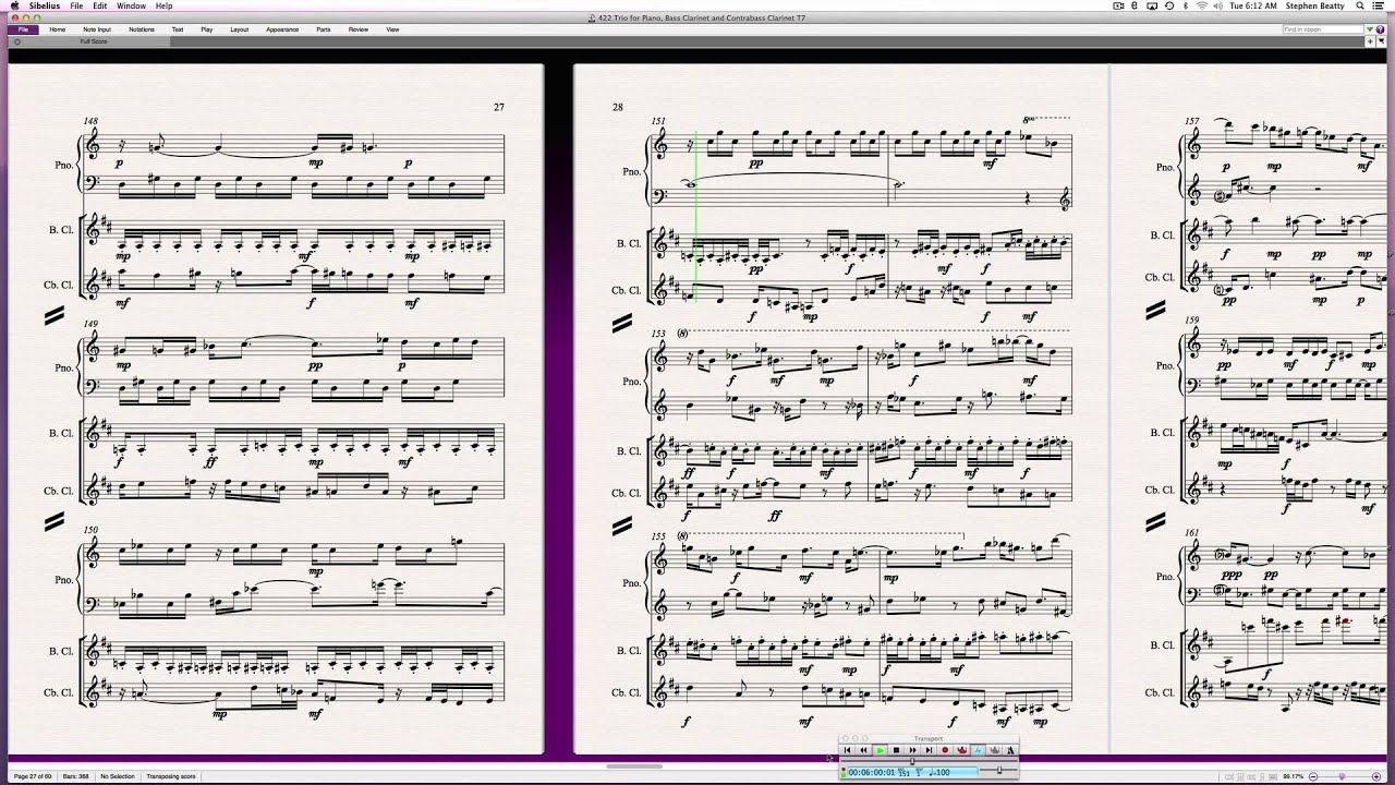 422 Trio for Piano, Bass Clarinet and Contrabass Clarinet T7 ...