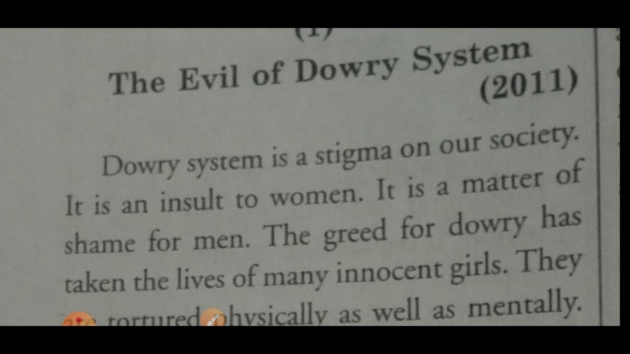 The Evil of Dowry System (Paragraph ) - YouTube