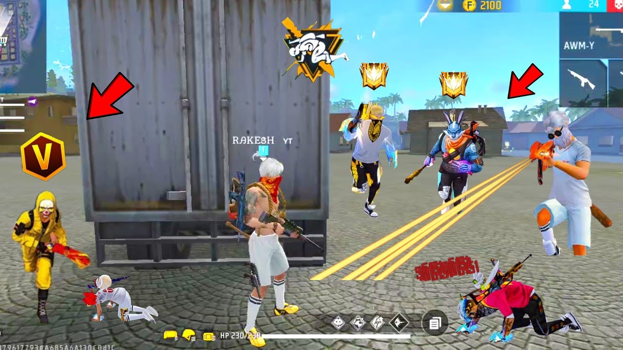 FREE FIRE MAG-7 + AWM SQUAD VS SQUAD GAMEPLAY ! 99% HEADSHOT RATE ⚡ ...