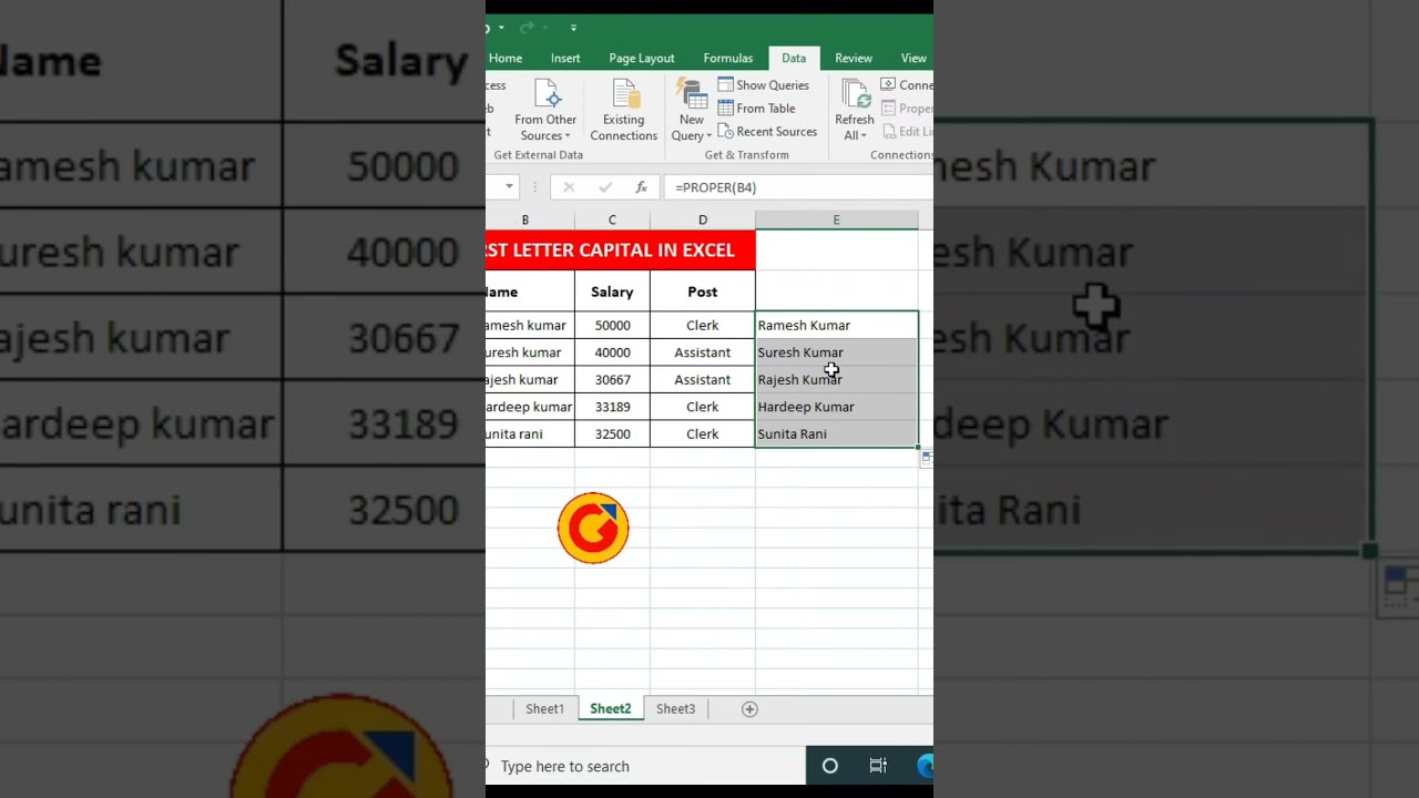 How To Capitalize First Letter In Excel Microsoft Excel Tutorial How To Capitalize First Letter In Excel Microsoft Excel Tutorial