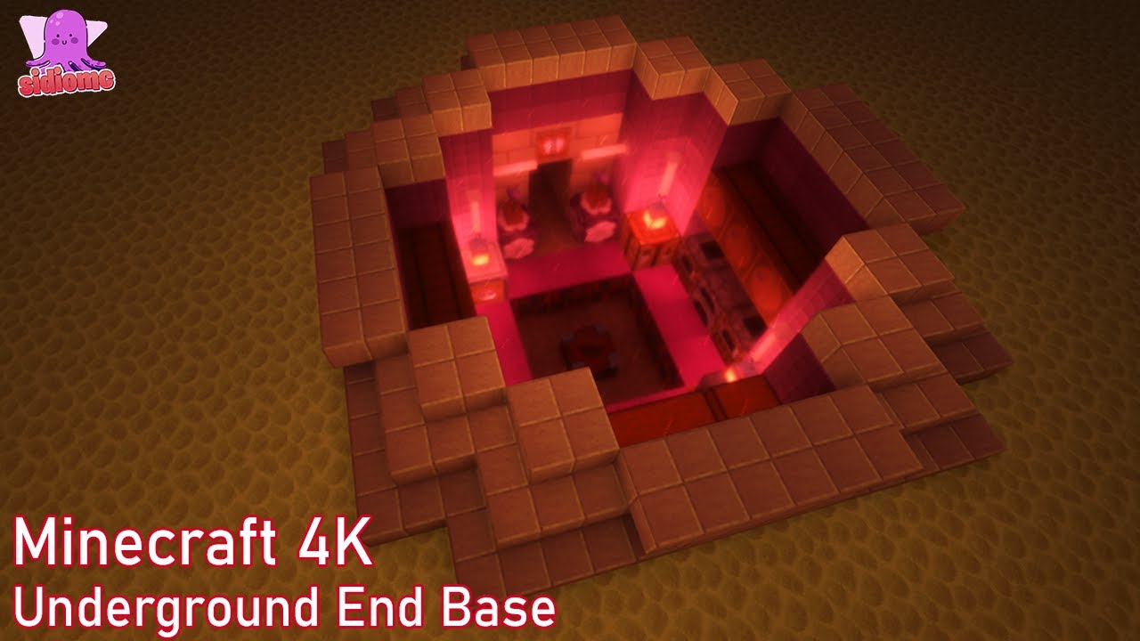 ⚒️Minecraft 4K | Underground End Base Tutorial | How to Build a End ...