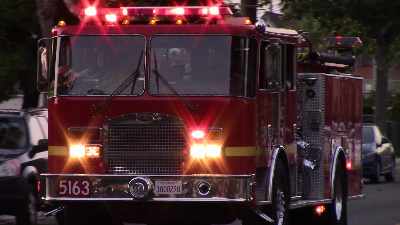 LACoFD Engine 163 (reserve) Responding - YouTube