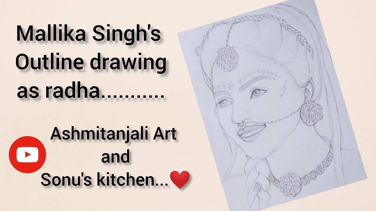 Mallika Singh outline drawing as radha #sumellika #radha #mallikasingh ...