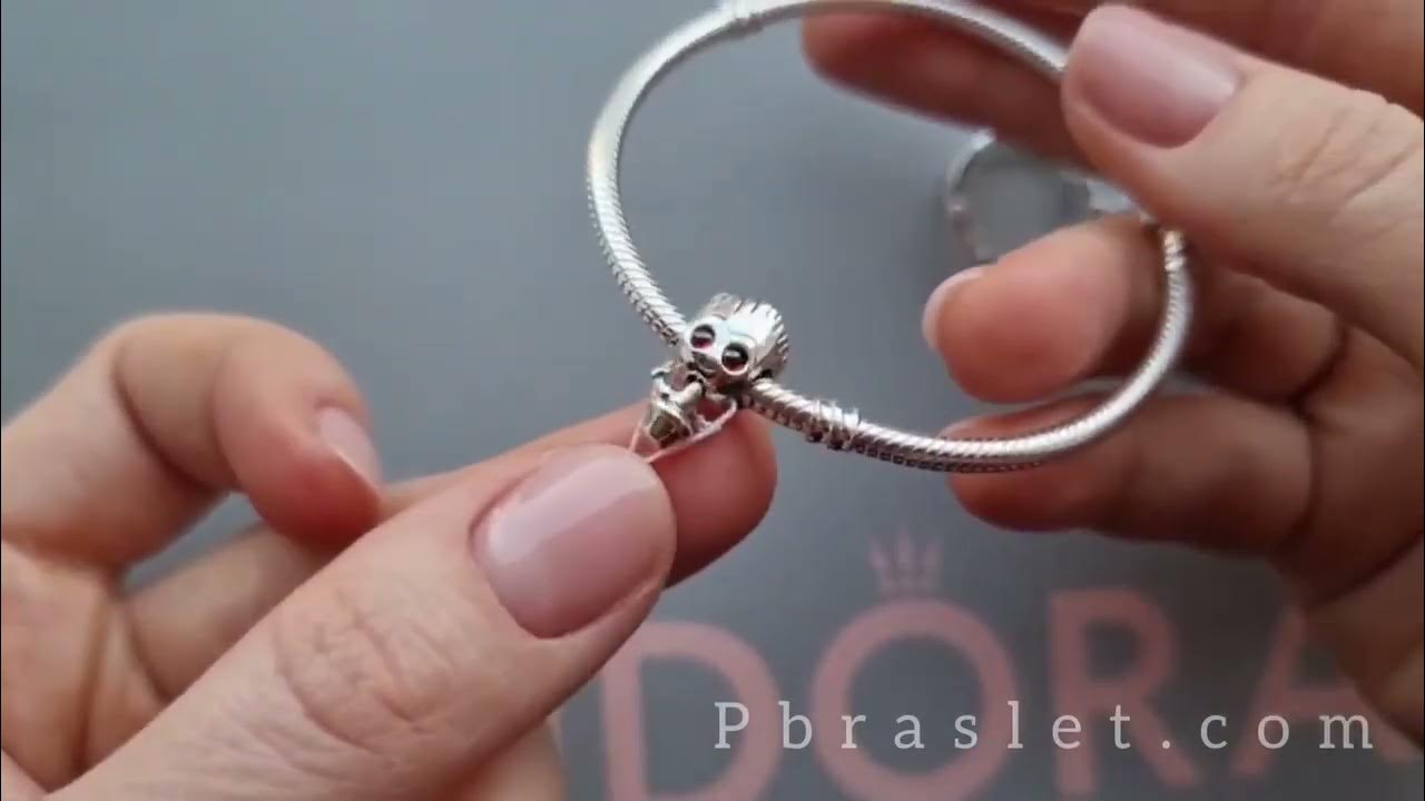 Комплект Пандора браслет Marvel, шарм танцующий Грут, кольцо GROOT ...