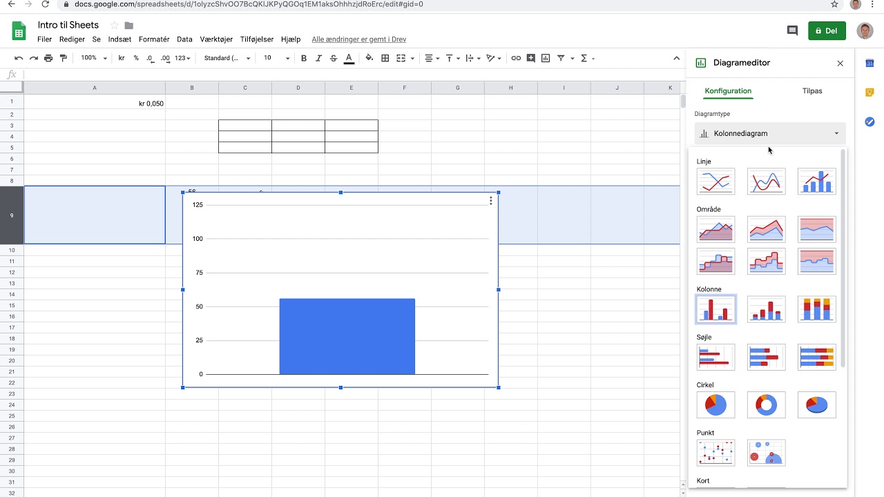 Intro til Google sheets - YouTube