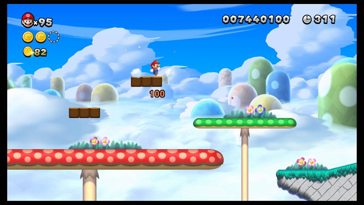 [WiiU] New Super Mario Bros U Mundo 7 (Nubes de Merengue) Nivel 1 (Un ...