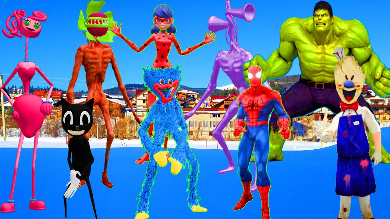 Siren head Flower Tomas Ladybug Hulk Huggy Wuggy Ice cream man SCP ...