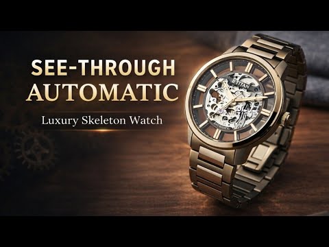 Titan See-Through Skeletal Automatic 42 hours power reserve Copper Miyota movement Watch for Men 
