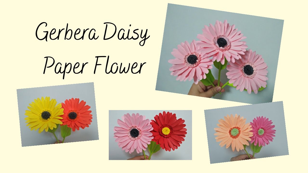 How to Make Gerbera Daisy Paper Flower - YouTube
