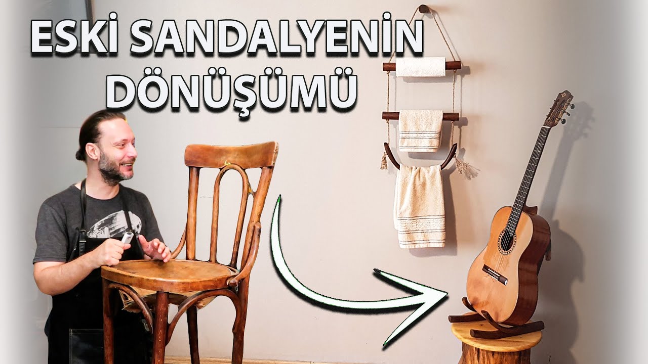 Sandalyeden Gitar Standı ve Havluluk Yaptım. - YouTube
