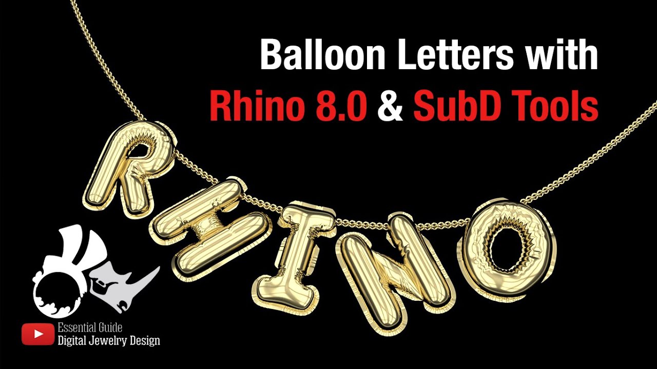 Balloon Letters with Rhino 8.0 & SubD #rhinoceros3d #rhinotutorial # ...