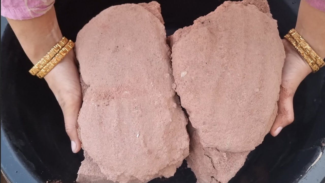 ASMR: New Video Soft Red Clay Soft Dirt Dry Crumbling in Tub 🤤 👌 ...