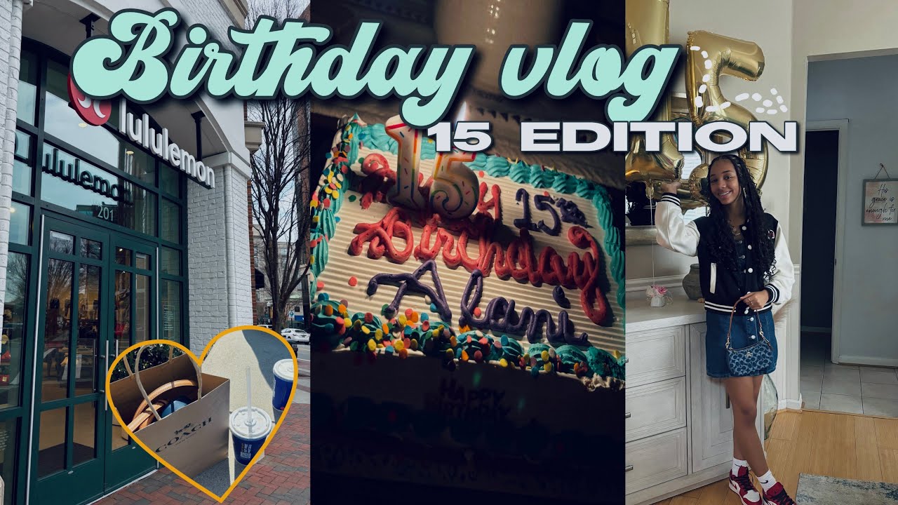 BIRTHDAY VLOG!! |15 edition| lululemon haul, vlog, nails, hair, dinner ...