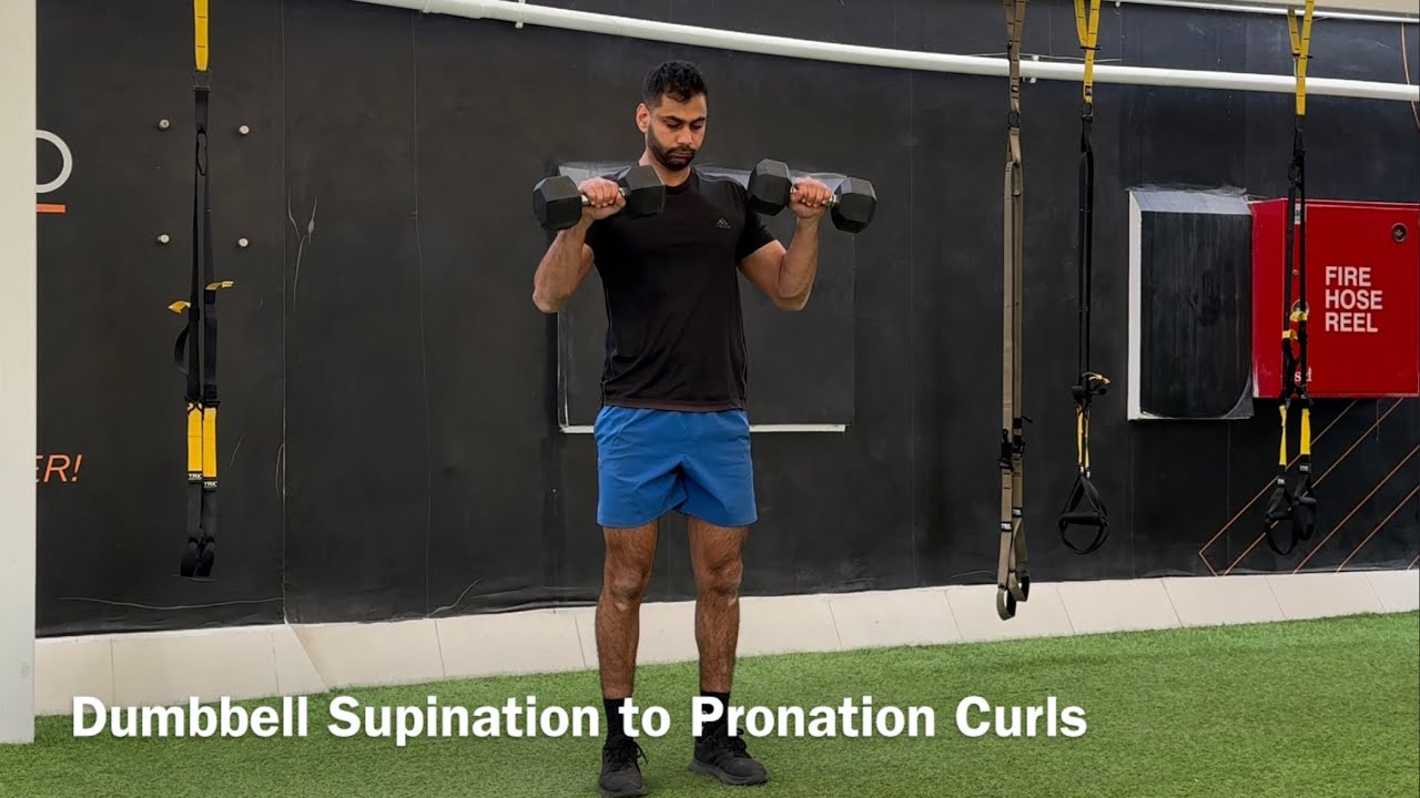Dumbbell Supination to Pronation Curls - YouTube
