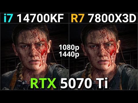 Intel i7-14700KF vs Ryzen 7 7800X3D | RTX 5070 Ti Gaming | 1080p, 1440p