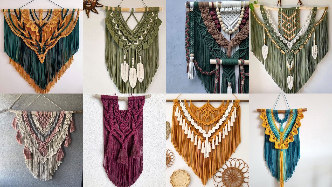 🌺NUEVAS Y ÚNICAS IDEAS PARA COLGAR EN LA PARED DE MACRAMÉ // DISEÑOS DE ...